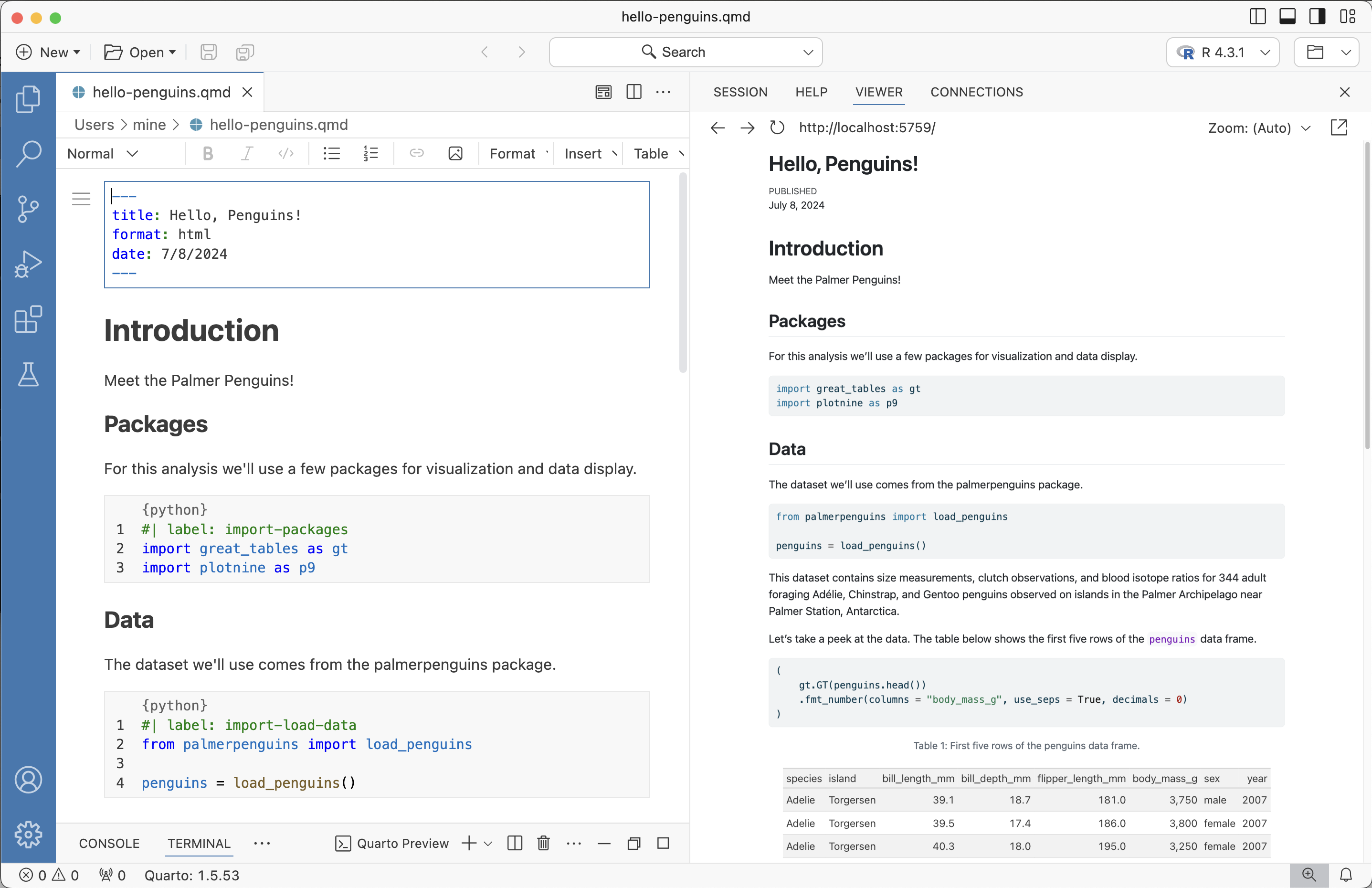 Unlocking Dynamic Reproducible Documents – Hello, Quarto!